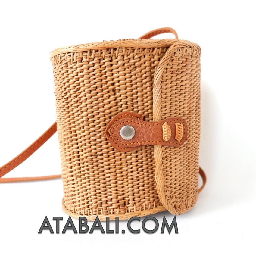 ata mini barrel bag with leather