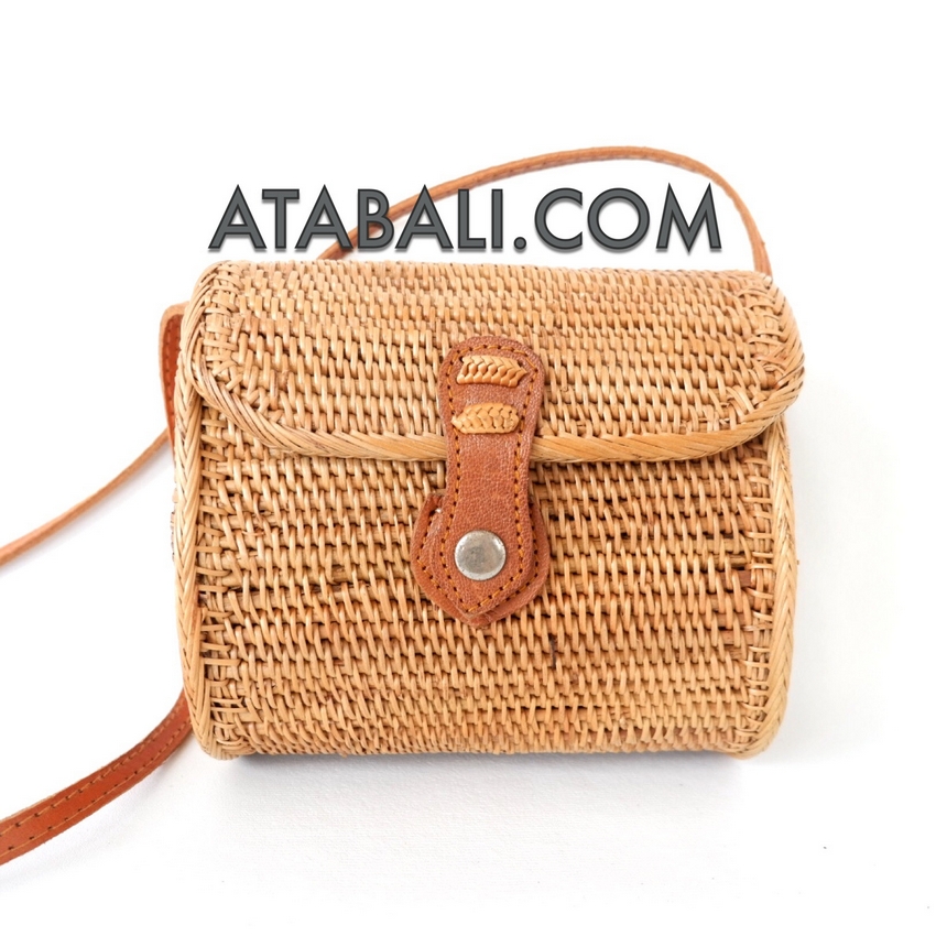 ata mini barrel bag with leather