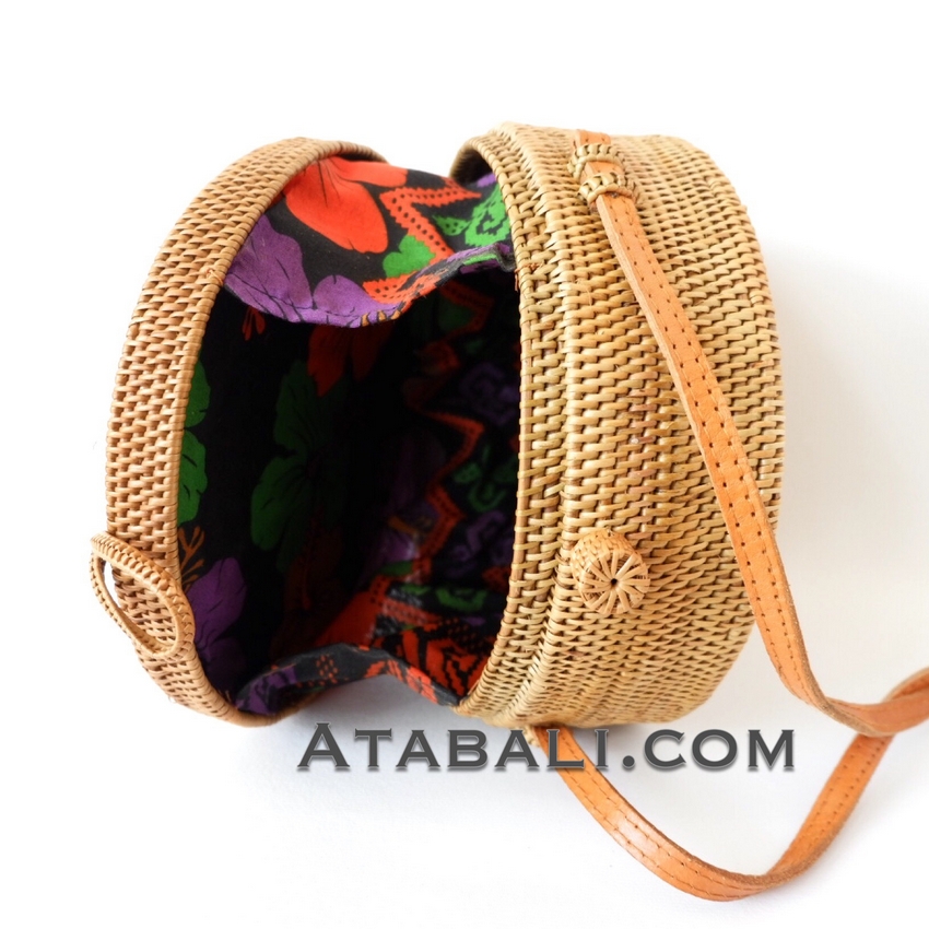 ata round black flower pattern bag limited edition with lining