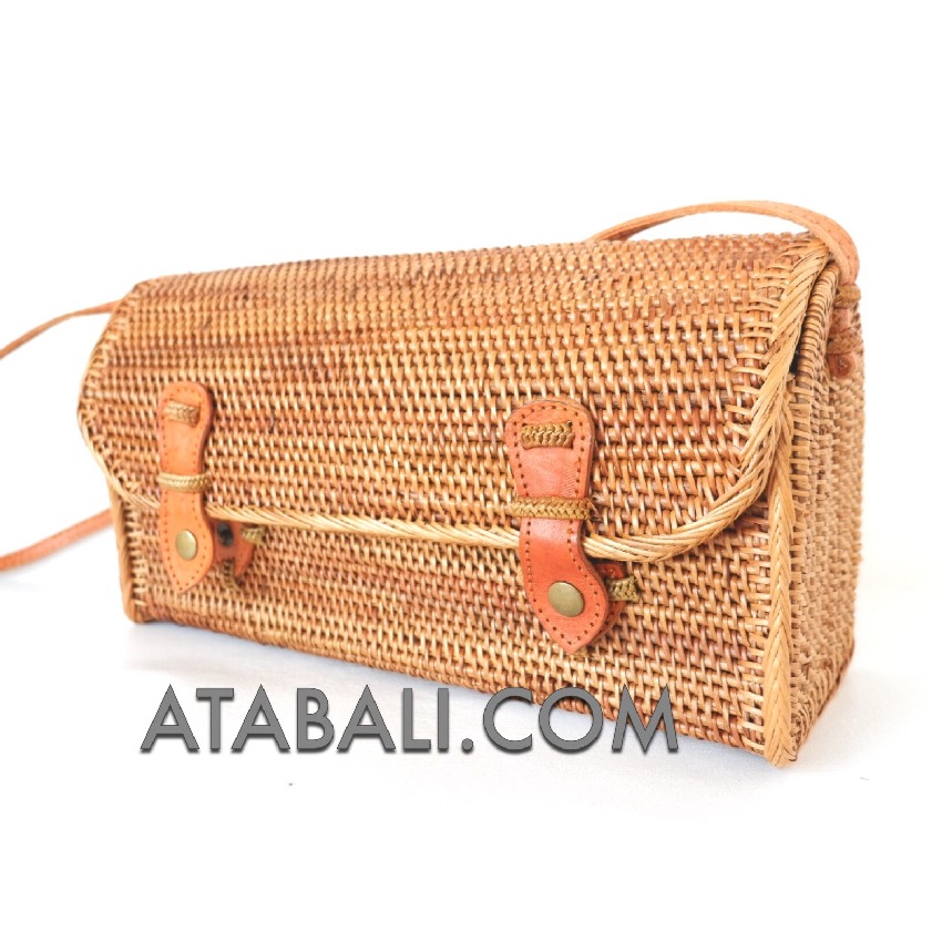 travel bags sling leather rattan ata handwoven bali
