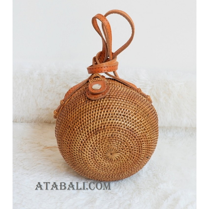 bali rattan, sling bags, natural, ball style, handmade