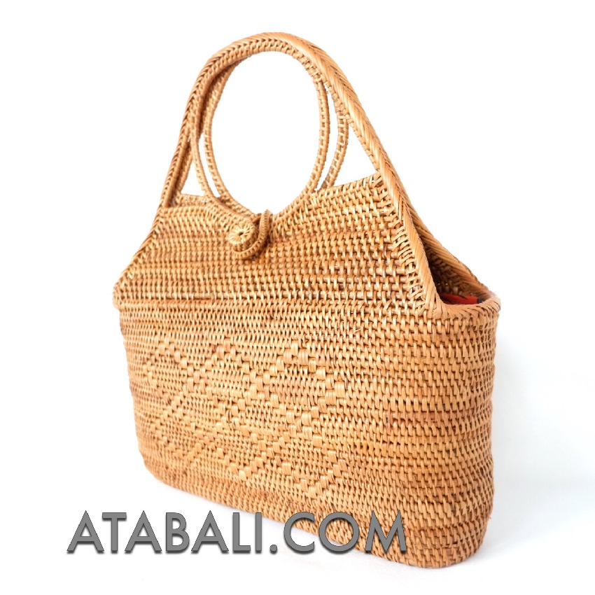 full handmade handwoven unique ata rattan handbag